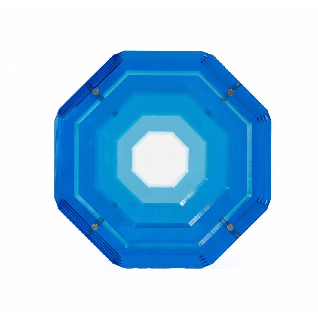 Modern Acrylic Art Octagonal Blue Sculptures – Carol Rose Home Decor