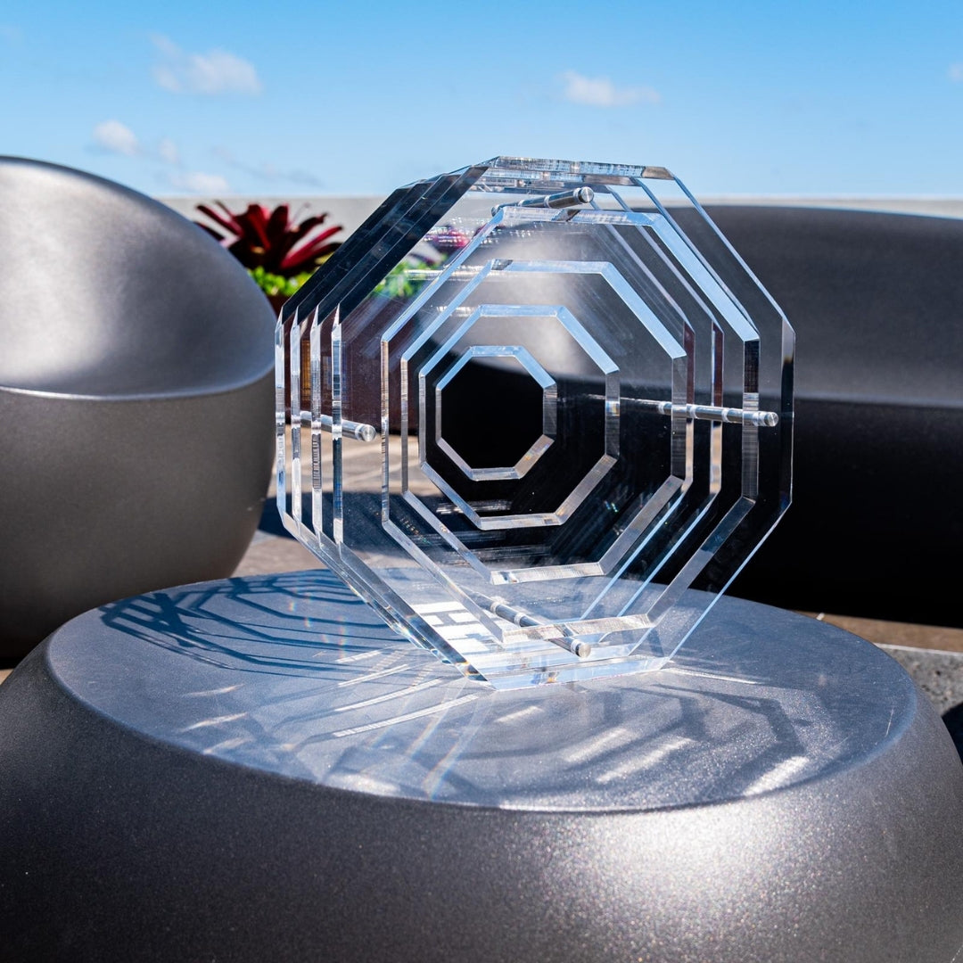 Modern Acrylic Art Octagonal Clear Sculptures – Carol Rose Home Decor